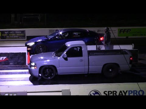 Gutted Tesla Plaid Drags Turbo Silverado and '68 Firebird With Big ...