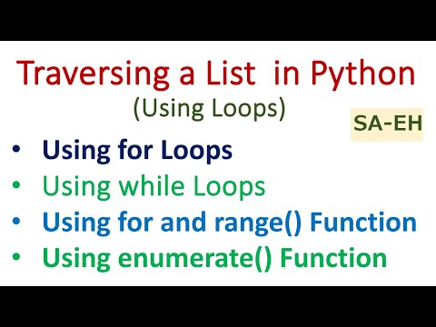 List Traversing in Python | List Traversing Using Loops in Python | CBSE | Using enumerate | range