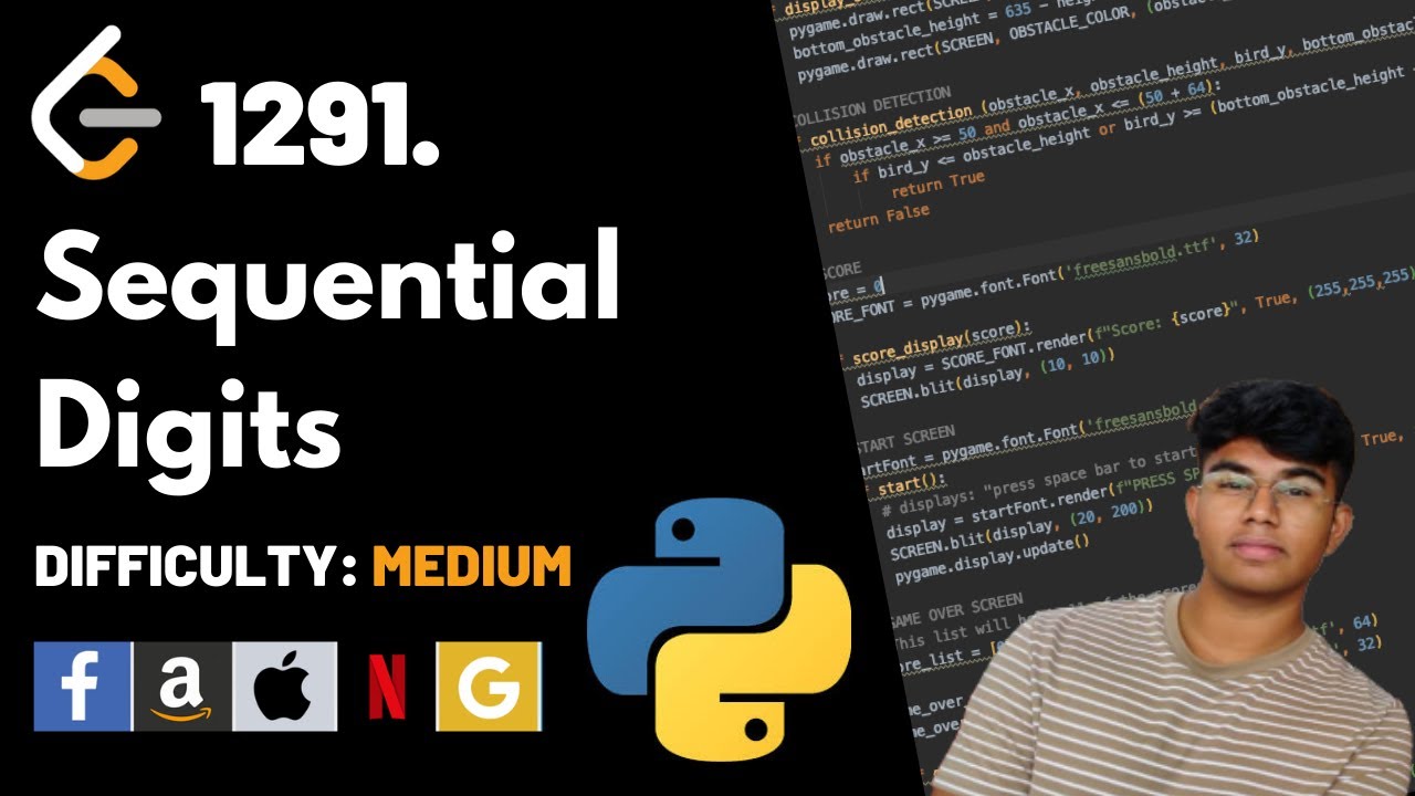 Sequential Digits | Leet code 1291 | Theory explained + Python code