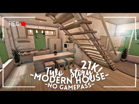 [ roblox bloxburg ] no gamepass minimalist two story family house 21k! ꒰ build & tour ꒱ - itapixca