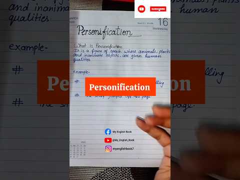 What is Personification | Figure of speech | #personification #sonnet #english #shorts