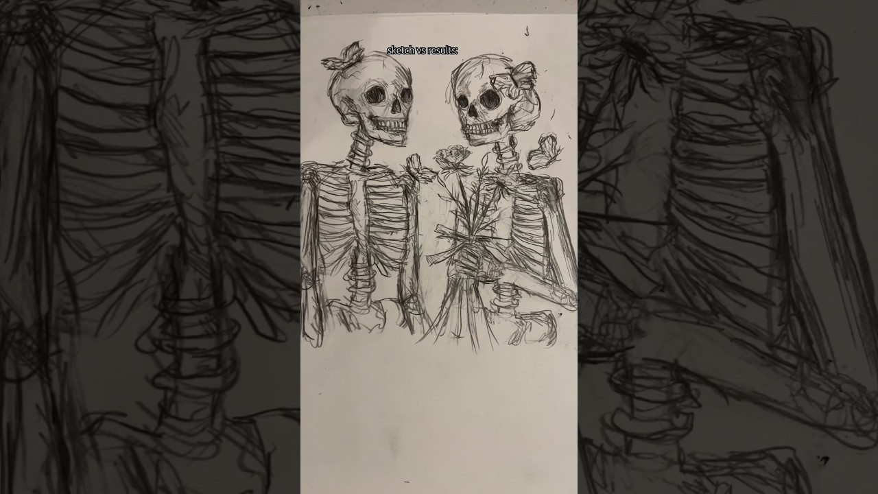 skeleton drawing 🥀#art #shorts #creative