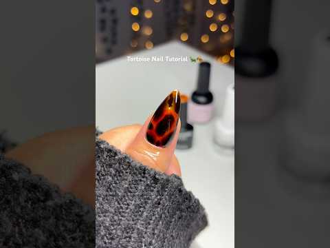 easy tortoise nails for fall ๐ #nails #fallnaildesigns #fallnails #nailtutorial #diynails #nailart