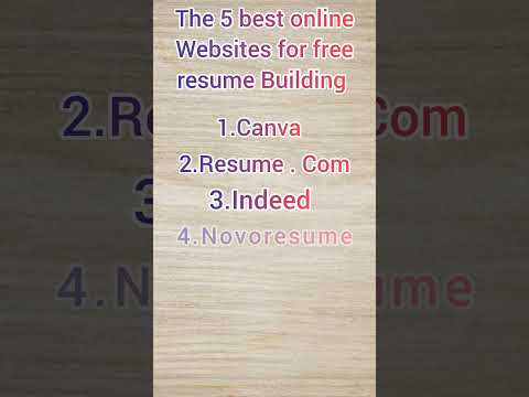 BEST 5 ONLINE WEBSITES FOR RESUME BUILDING | FREE RESUME BUILDER | BEST WEBSITES