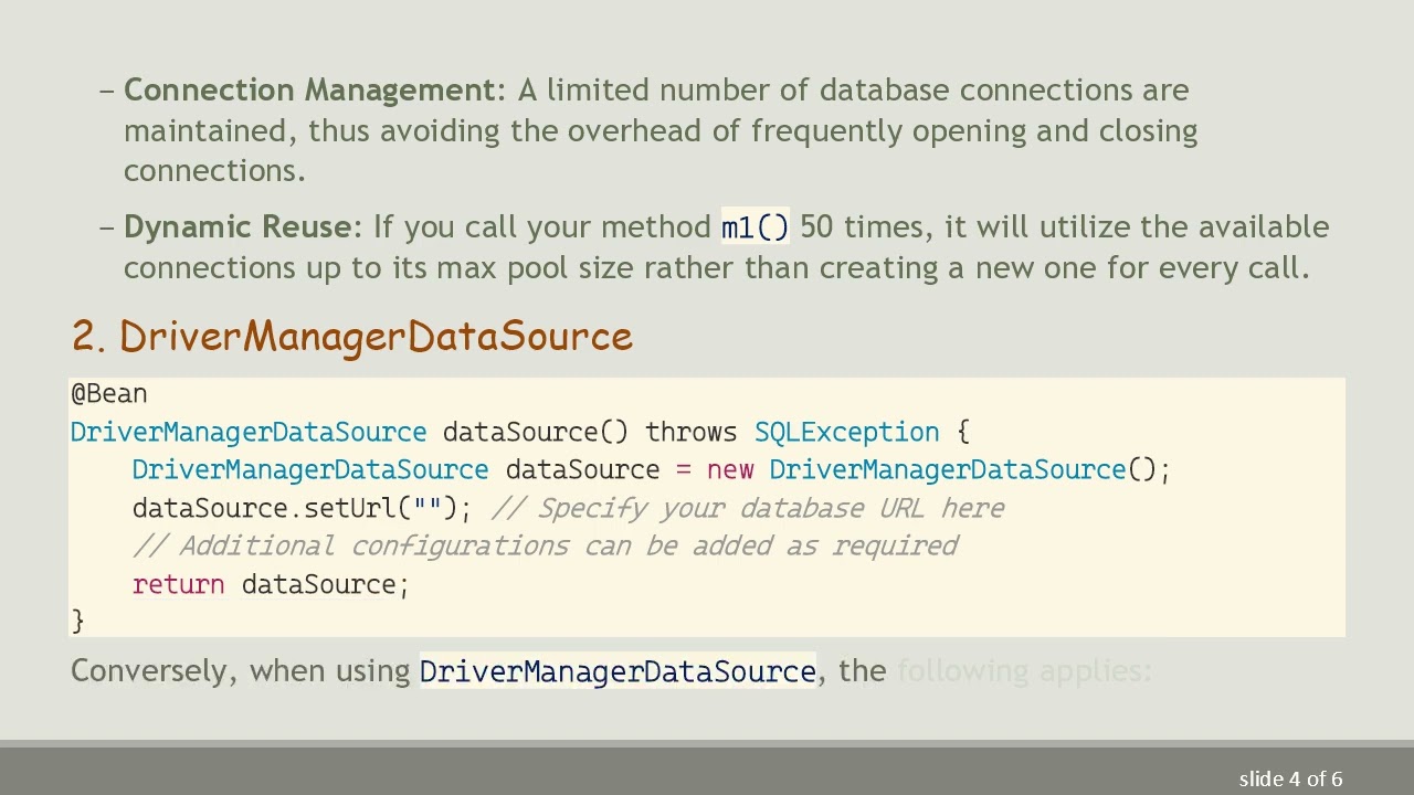 Understanding DataSourceBuilder vs DriverManagerDataSource in Spring Boot