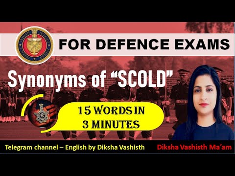 SYNONYMS OF SCOLD | BY DIKSHA VASHISTH | DEFENCE EXAMS
