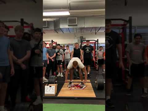 Iowa football recruit Justice Sullivan in the weight room