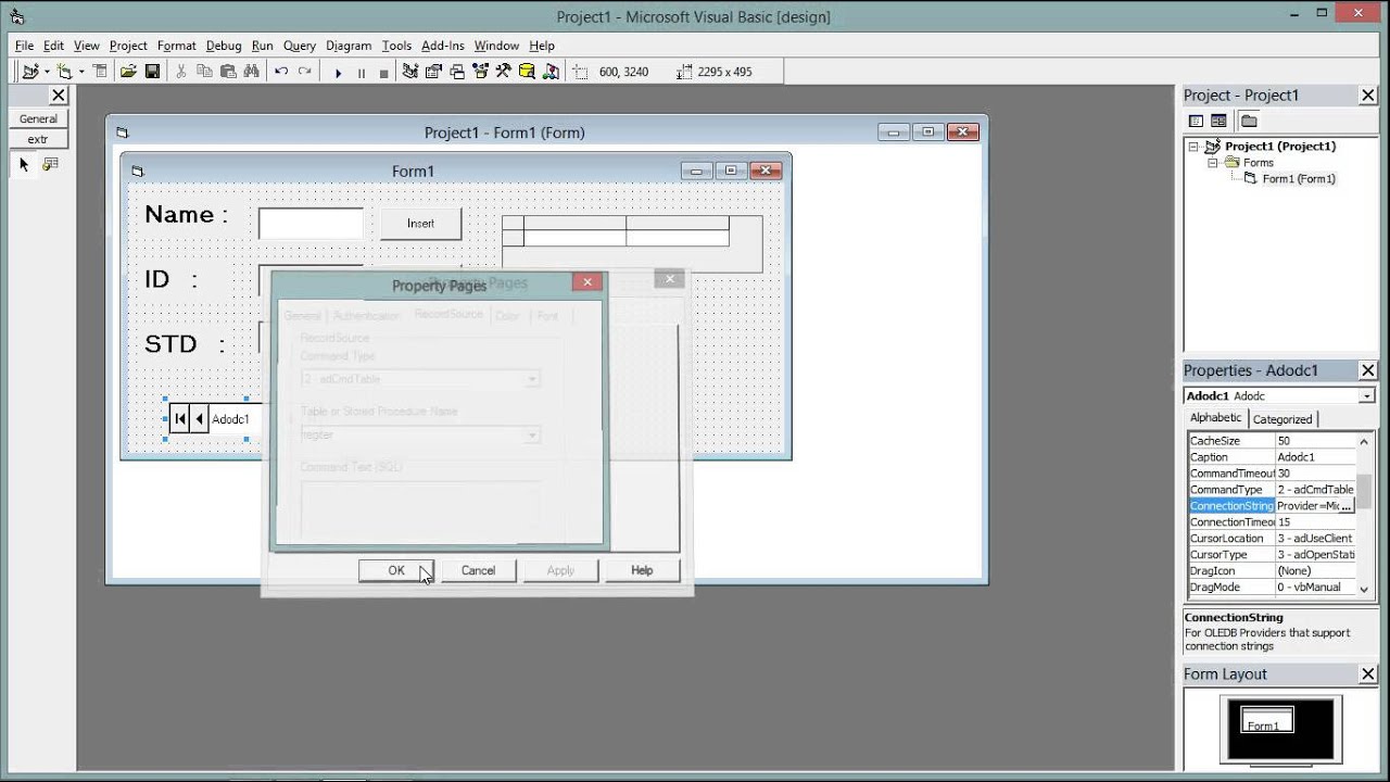 how to create and manage database using adodc and datagrid in visual basic 6.0???