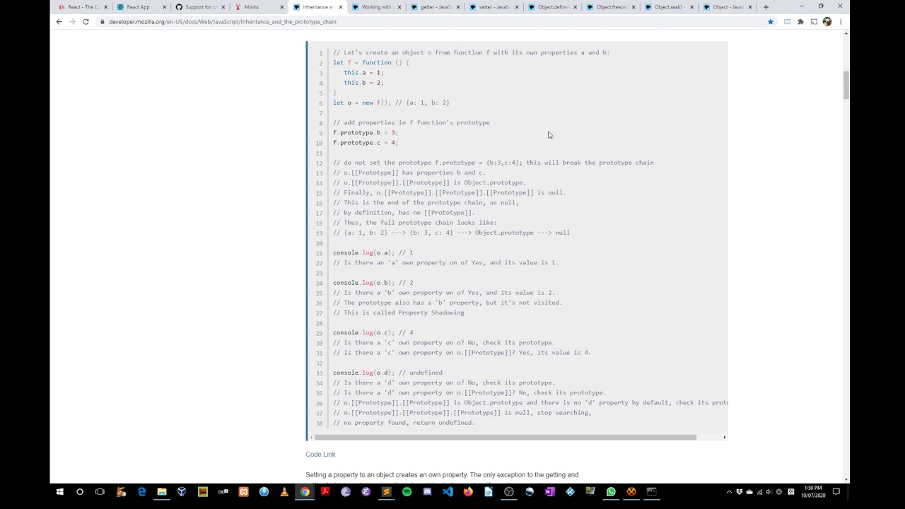 Javascript inheritance with prototype chain