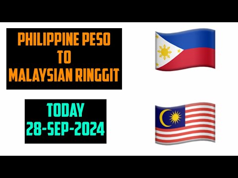 1 PHILIPPINE PESO TO MALAYSIAN RINGGIT CURRENCY EXCHANGE RATES TODAY 28 September 2024