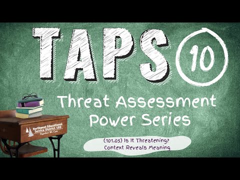 NEW! TAPS 101.05 – Is It Threatening? – Thrive 189: School Safety ...