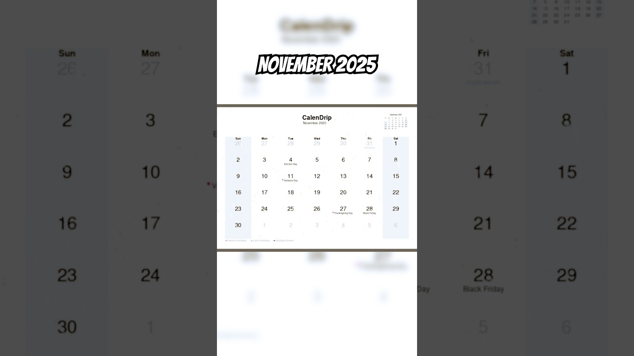 Calendar November 2025 #monthsoftheyear