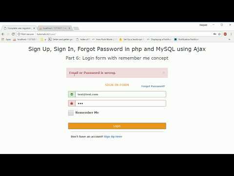 Learn Login form with remember me concept in php and MySQL using Ajax part6 - Mind Luster