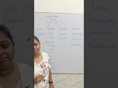 Words that have silent A,B,C and D in them