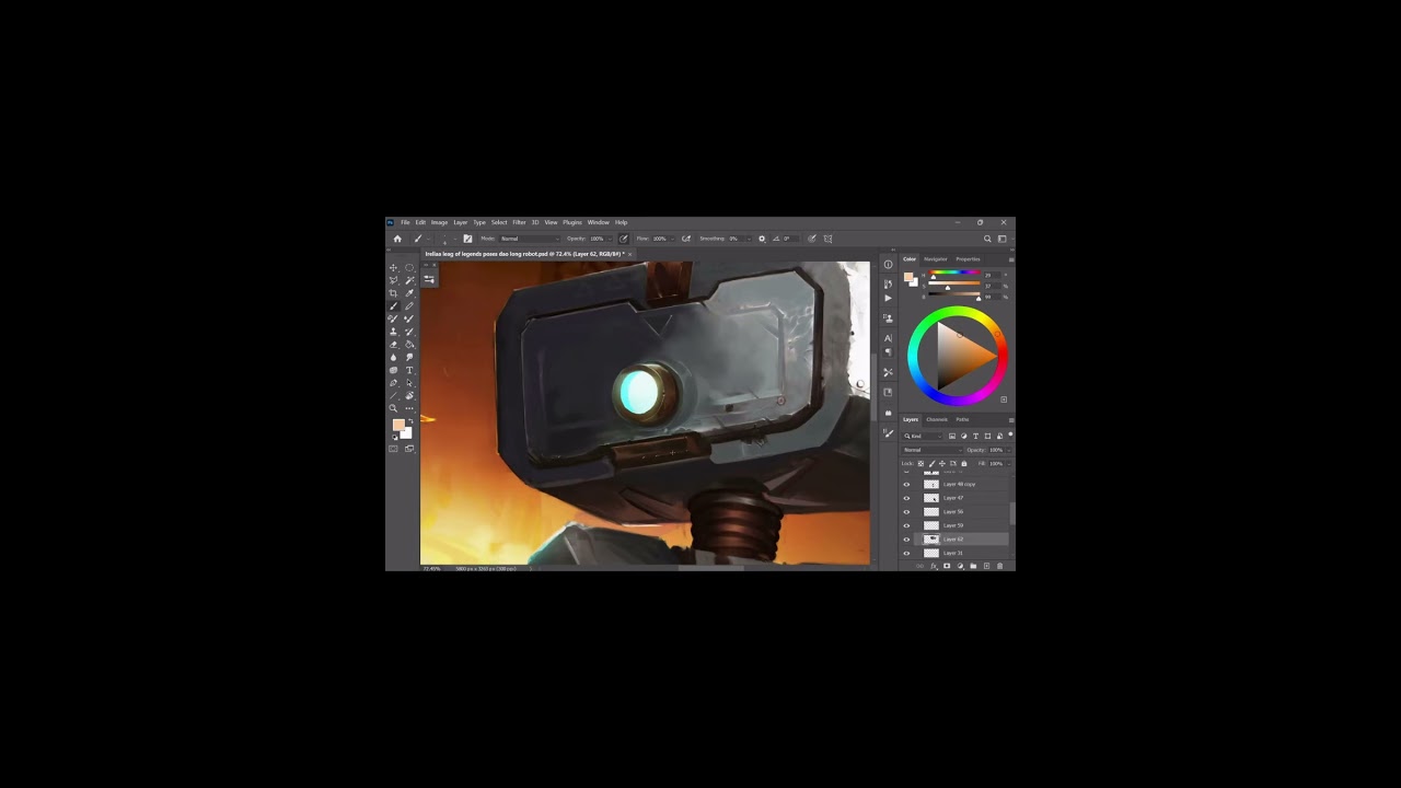 How to paint Robots, hard Surface Material  FanArt #splashrung #DaoTrong #sketch #photoshop #robot