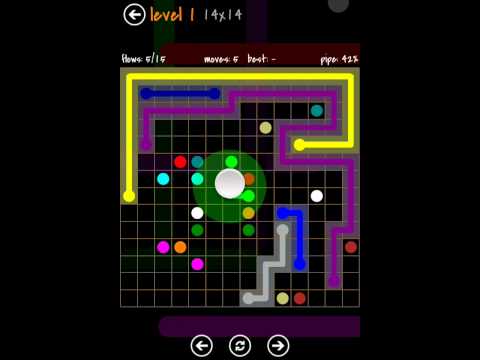 Flow Free 14X14 Jumbo Pack walkthrough level 1