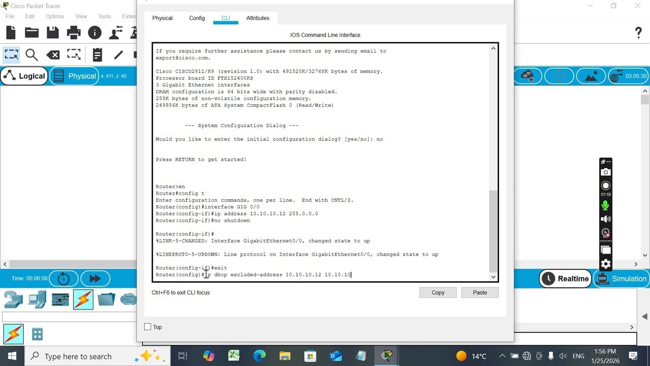 Lab 4   DHCP configuration through Router