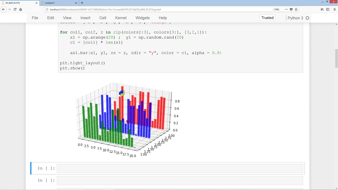 Matplotlib Basic 3D Bar Chart - Visualization #9