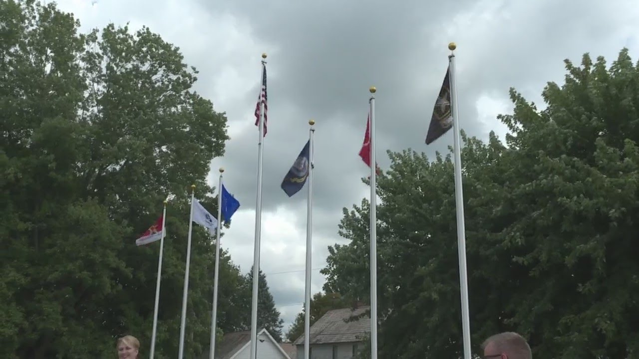 Belmont County Military Veterans Museum dedicates new flag poles