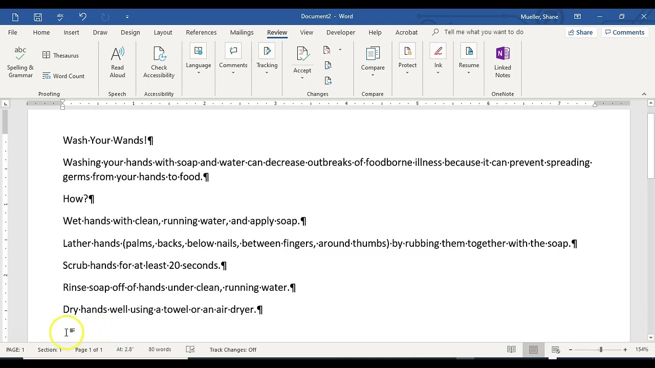 Word-Module 1: Wash Your Hands