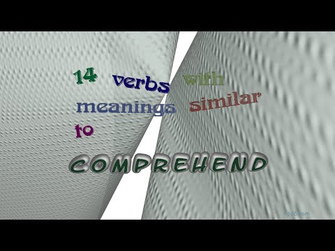 comprehend - 16 verbs which are synonyms to comprehend (sentence examples)