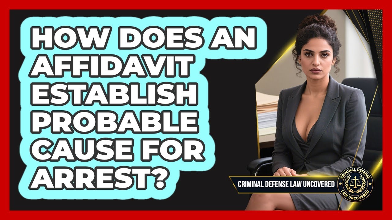 How Does An Affidavit Establish Probable Cause For Arrest? - Criminal Defense Law Uncovered