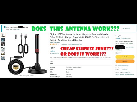 Cheap Amazon Digital HDTV Antenna Magnetic Base Coaxial Cable 120 Mile Range 4K 1080P Signal Booster