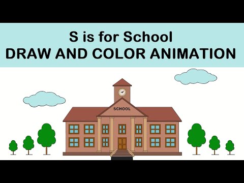 S is for School | Words Beginning With S | Drawing Coloring Animation Fun !
