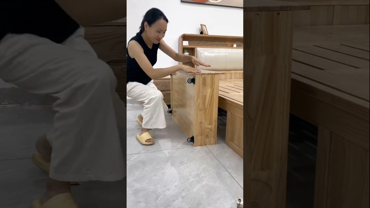 Solid wood bed with storage under the bed #shorts
