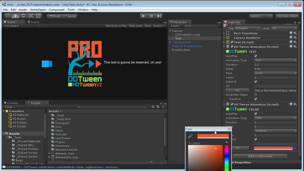 Unity Asset Store Pack - DOTween Pro
