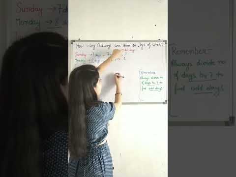 How many ODD DAYS are there in DAYS of WEEK? #calendar #odddays #youtubeshorts #appliedmathematics