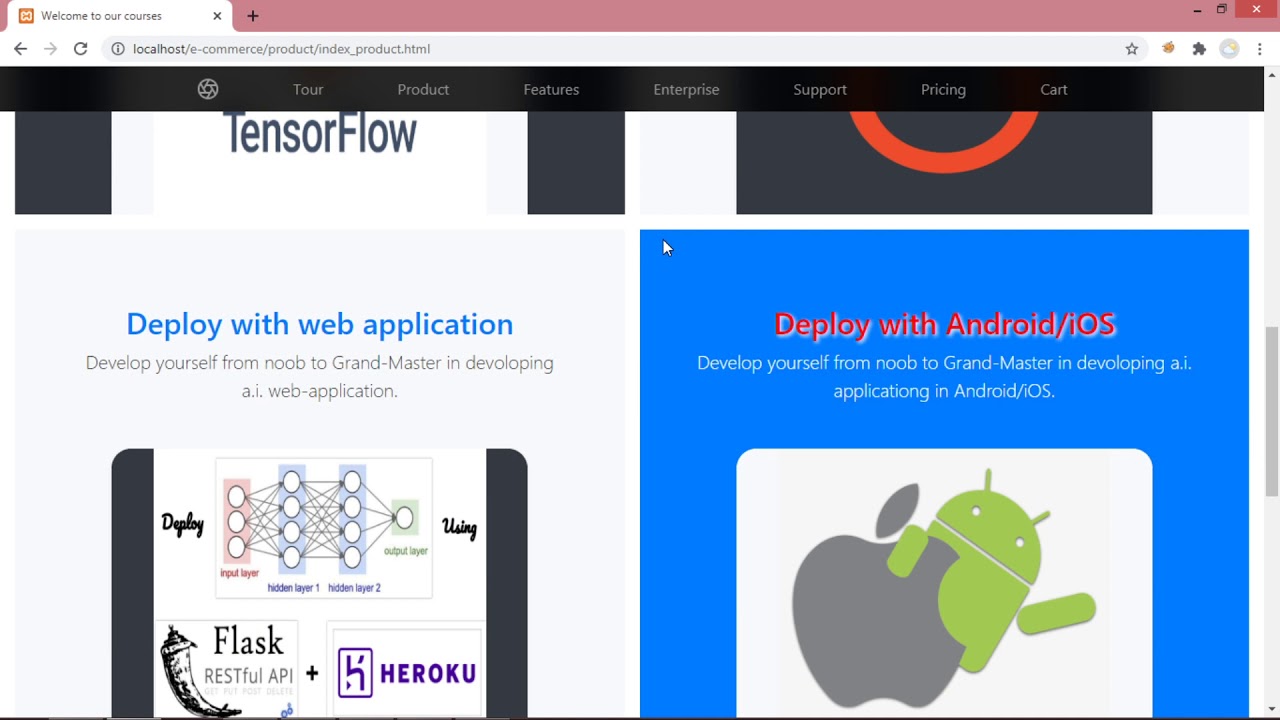 Developing e-commerce website with HTML, CSS, js, bootstrap and PHP.