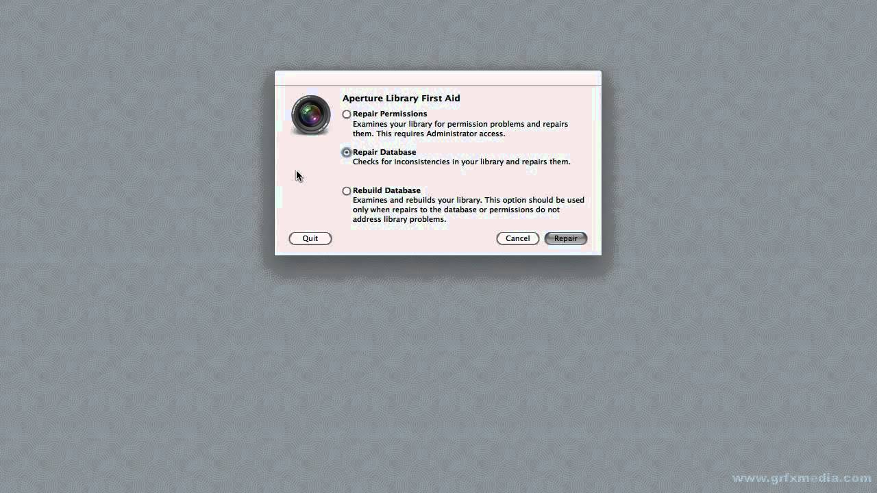 Apple Aperture 3 - Don't Panic! - First aid panel