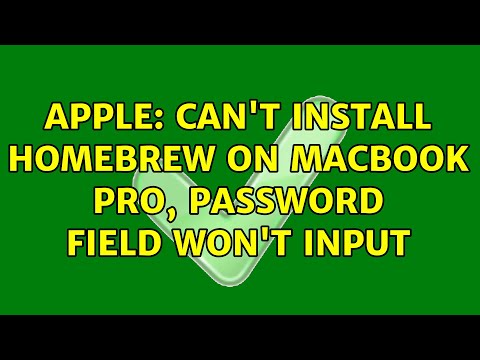 Apple: Can't install Homebrew on MacBook Pro, password field won't input