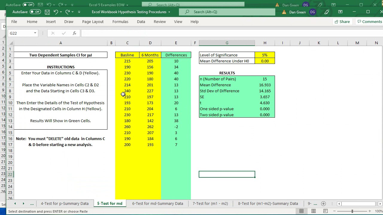 Excel 5 Examples Problem 5
