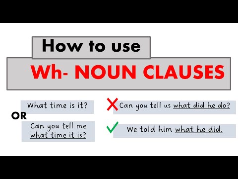 WH Noun Clause- Word Order & Common Mistakes