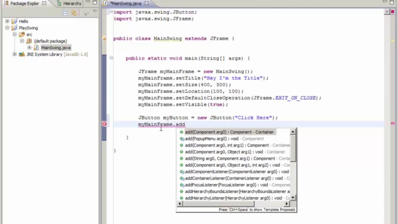 05  Java GUI using Swing WindowBuilder