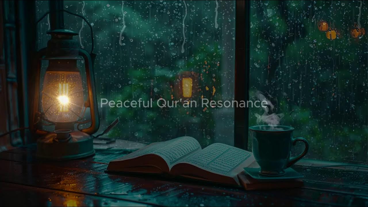 Relaxing Quran Recitation AL MULK with Rain Thunder and Bonfire Enhance ...