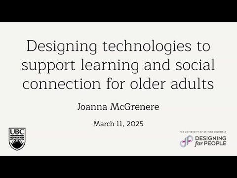 Designing technologies to support learning and social connection for older adults