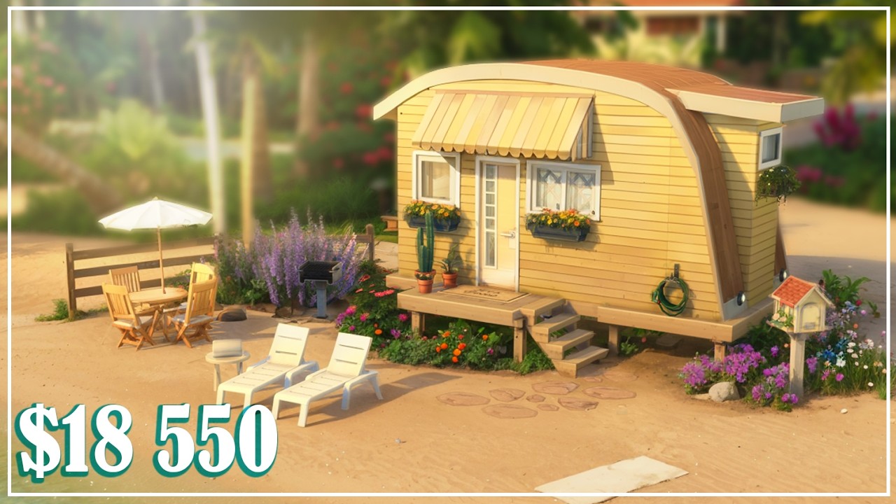 STARTER HOUSE | Beach Camper Van in Sulani | NO CC | Sims 4 Speed Build