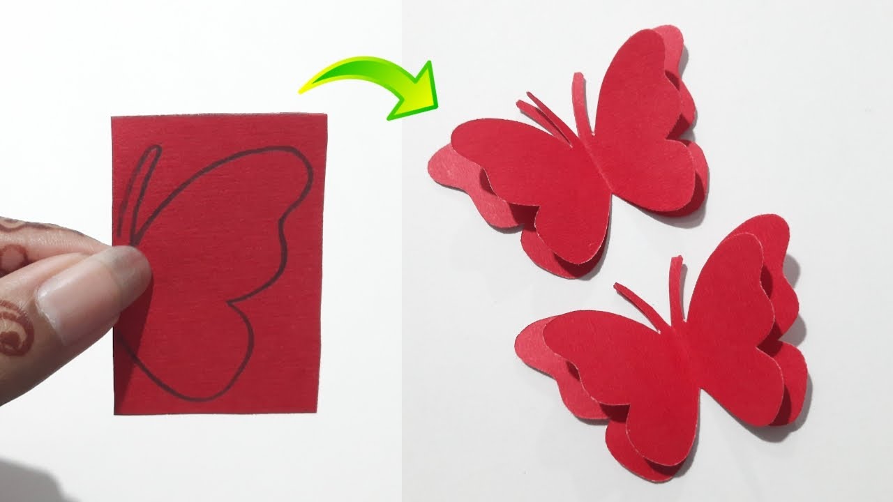 Easy Paper Butterfly Making Idea | Double Layer Paper Butterfly Making | How To Make Butterfly