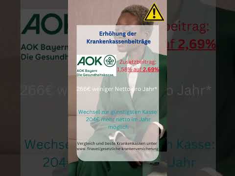 🚨 Beiträge der AOK Bayern steigen!#gesetzlichekrankenversicherung #krankenkassenvergleich #aokbayern
