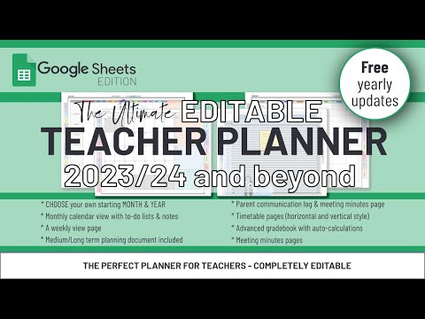 The Ultimate Editable Digital Teacher Planner #googlesheets #teachers #educators
