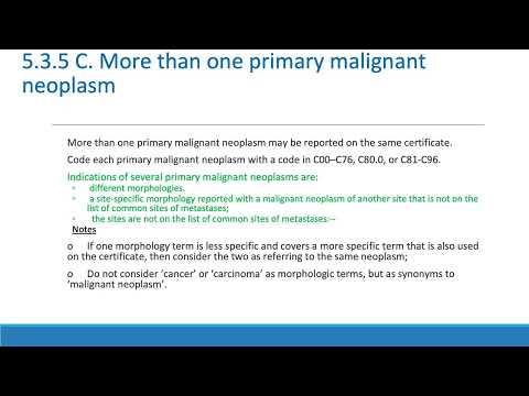 ICD 10 - Session 3: Guidelines for Coding Malignant Neoplasms, site not clearly identified