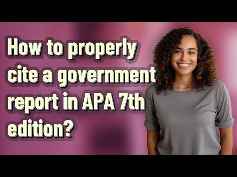 How to properly cite a government report in APA 7th edition?