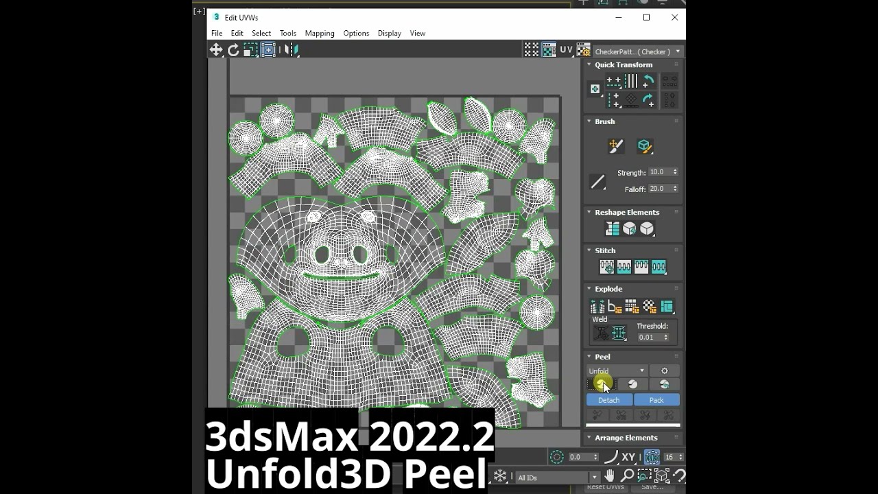 3dsMax 2022 2 - New Unfold3D Peel