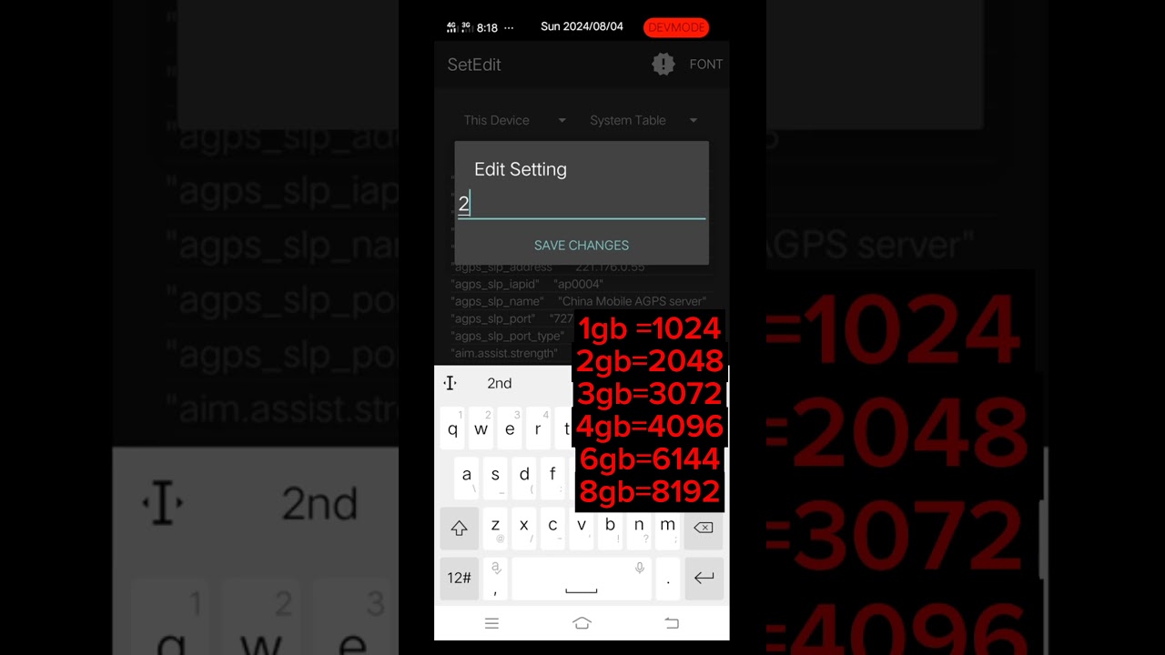 ✔️ Increase Your Device Ram With SetEdit