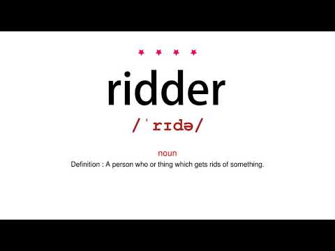 How to pronounce ridder - Vocab Today