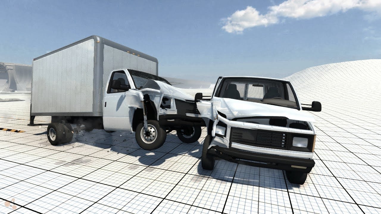 BeamNG DRIVE Alpha - Moving Van vs Van