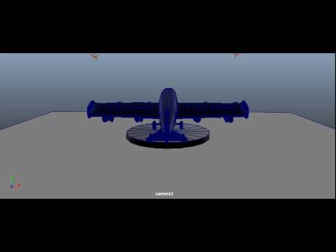 Maya Airplane Wireframe from Camera